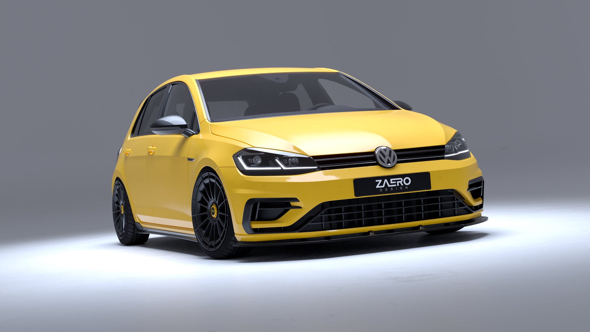Zaero Design VW Golf R Mk7.5 EVO-1 Gloss Black Front Splitter – New ...