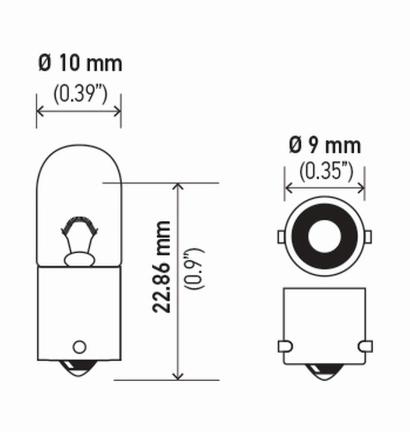 Hella Bulb 3893 12V 4W Ba9S T275 (2) – New German Performance