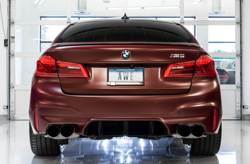 AWE Tuning 18-19 BMW F90 M5 SwitchPatch Cat-Back Exhaust- Black Diamon ...