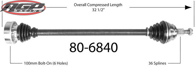 Aftermarket - Complete CV Drive Axle - Passenger's Side (Right) - Mk4 ...
